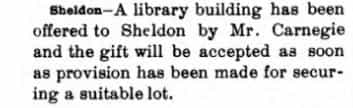 Sheldon Public Library – Carnegie Libraries in Iowa Project